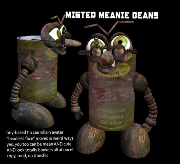 Second Life Marketplace - grim bros mister meanie beans - silly avatar BOXED